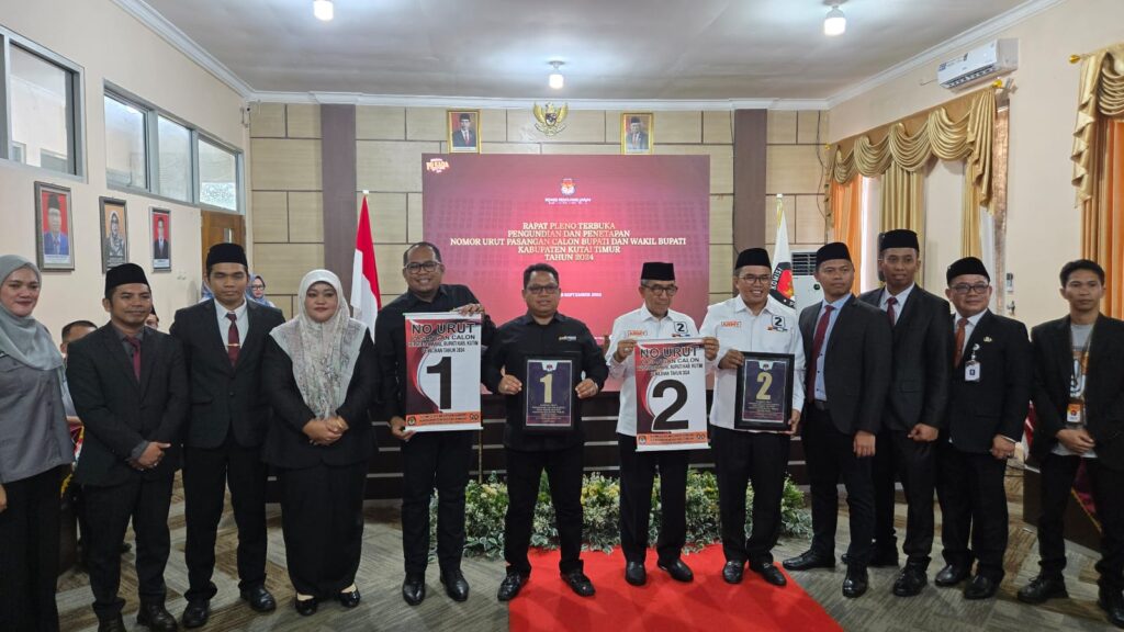 KPU Kutim Gelar Pleno Terbuka Penetapan Nomor Urut, KB-Kinsu 1 dan ARMY ...